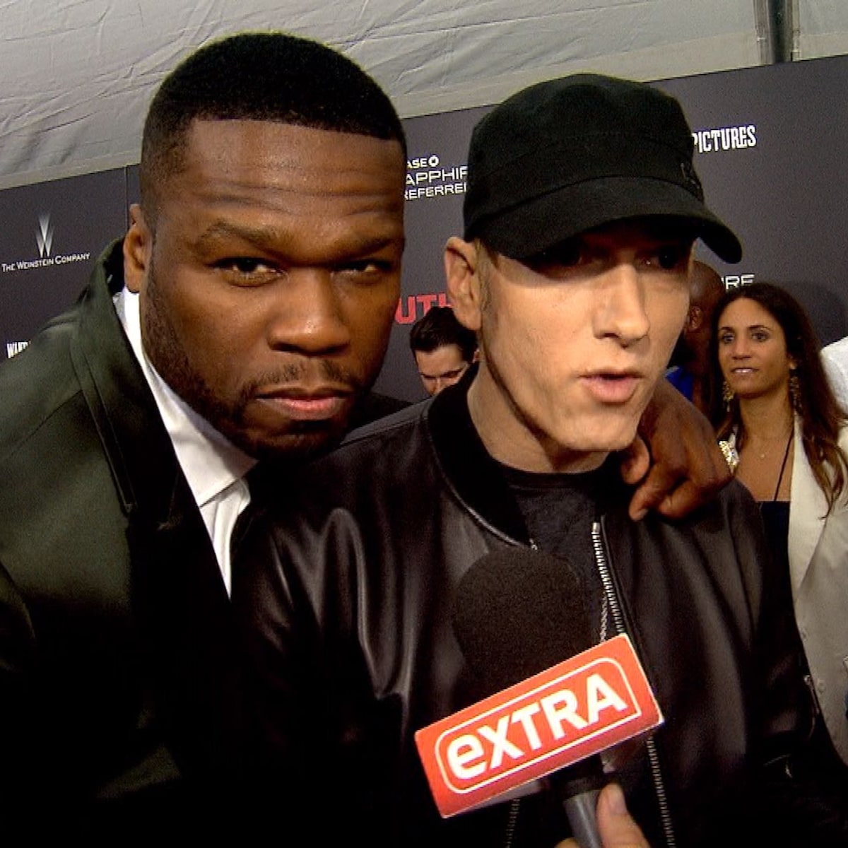 The red carpet froze when Eminem, stone-faced as ever, was mid-sentence ...