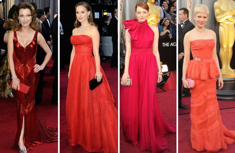 Fashion Trends at the 2012 Oscars: Bold Colors, Red and White