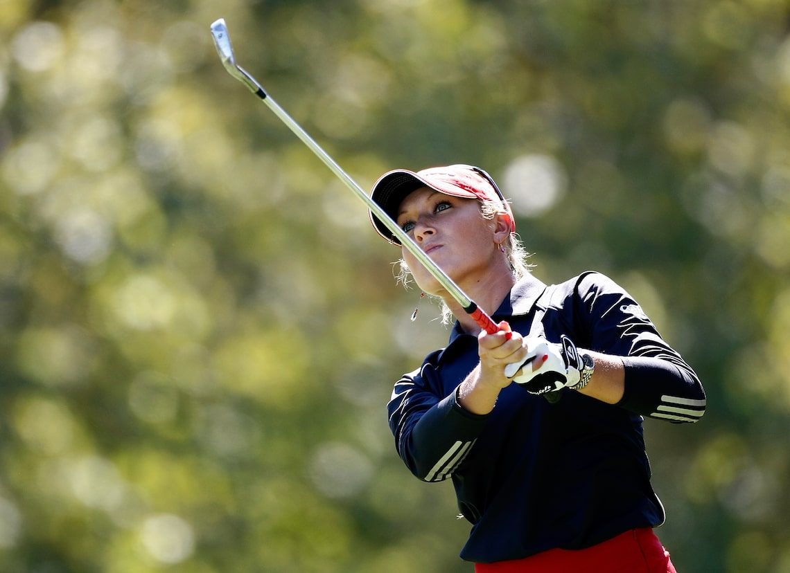 Natalie Gulbis Stretching